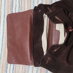 Sundance | Bags | Sundance Brown Suede Leather Backpack With Stud ...